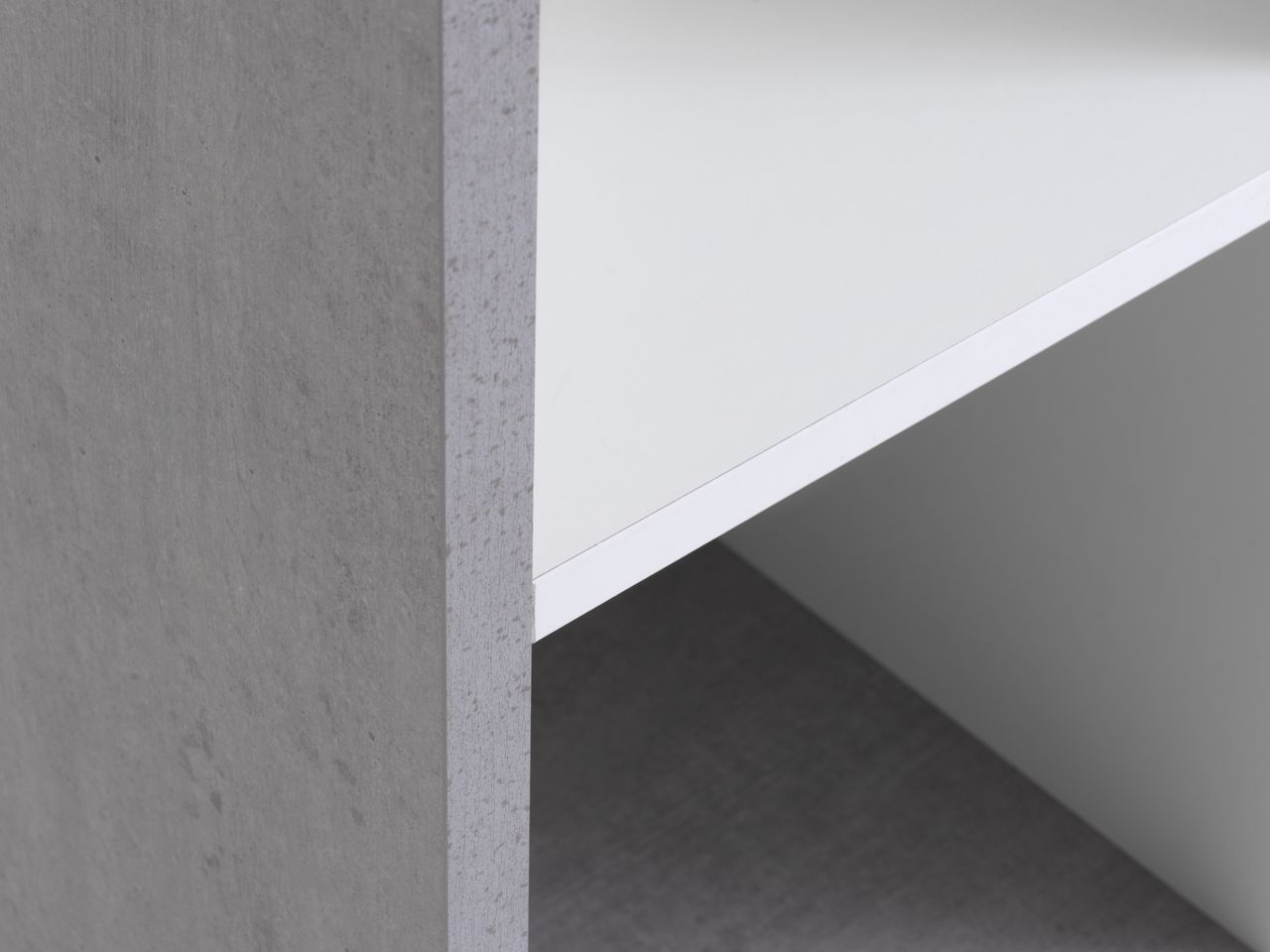 Pregrada polica HALDAGER 8 polica beton siva/bijela | Jysk